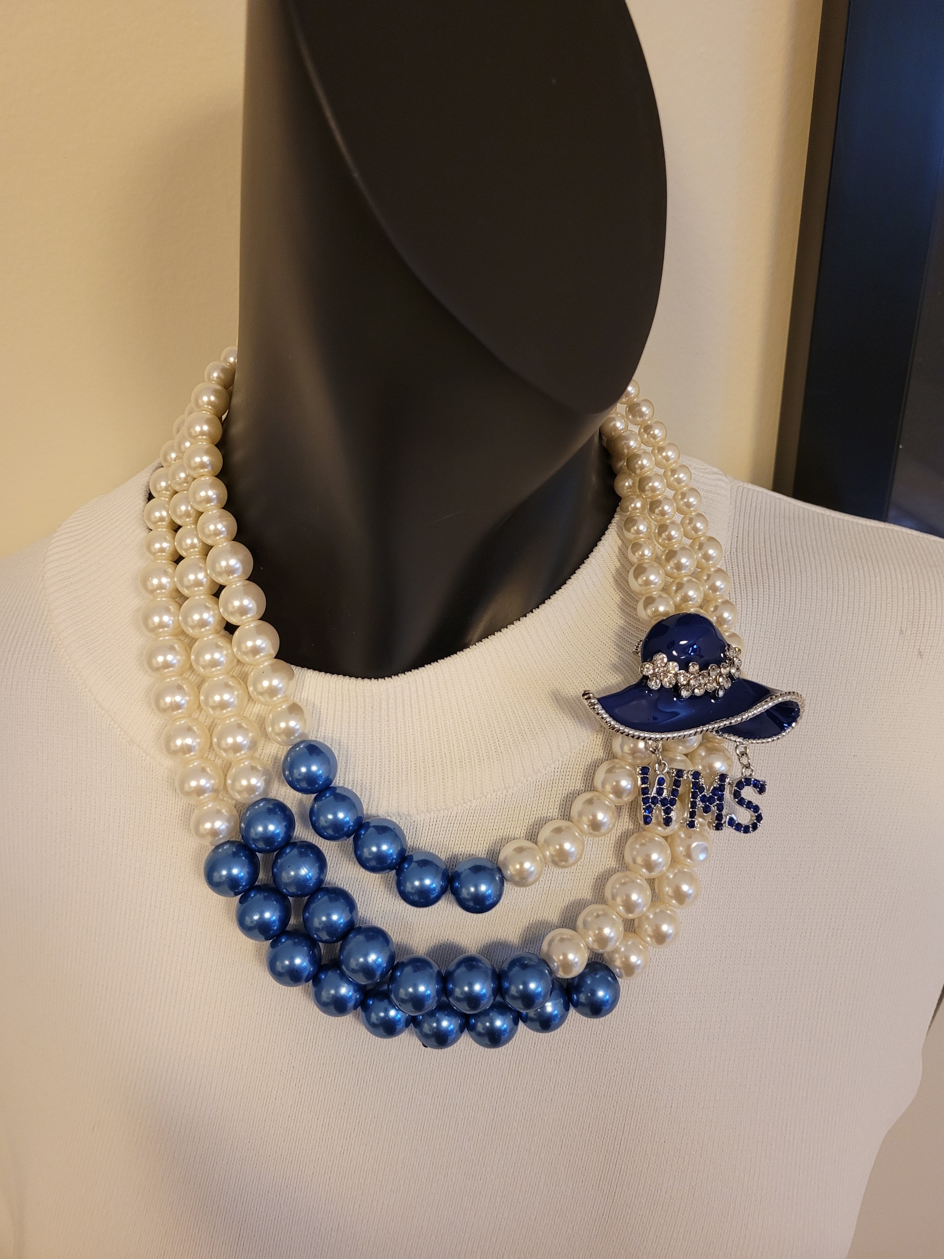 WMS Triple Strand Necklace with Hat Pin | WMS-AMEC Branding Boutique