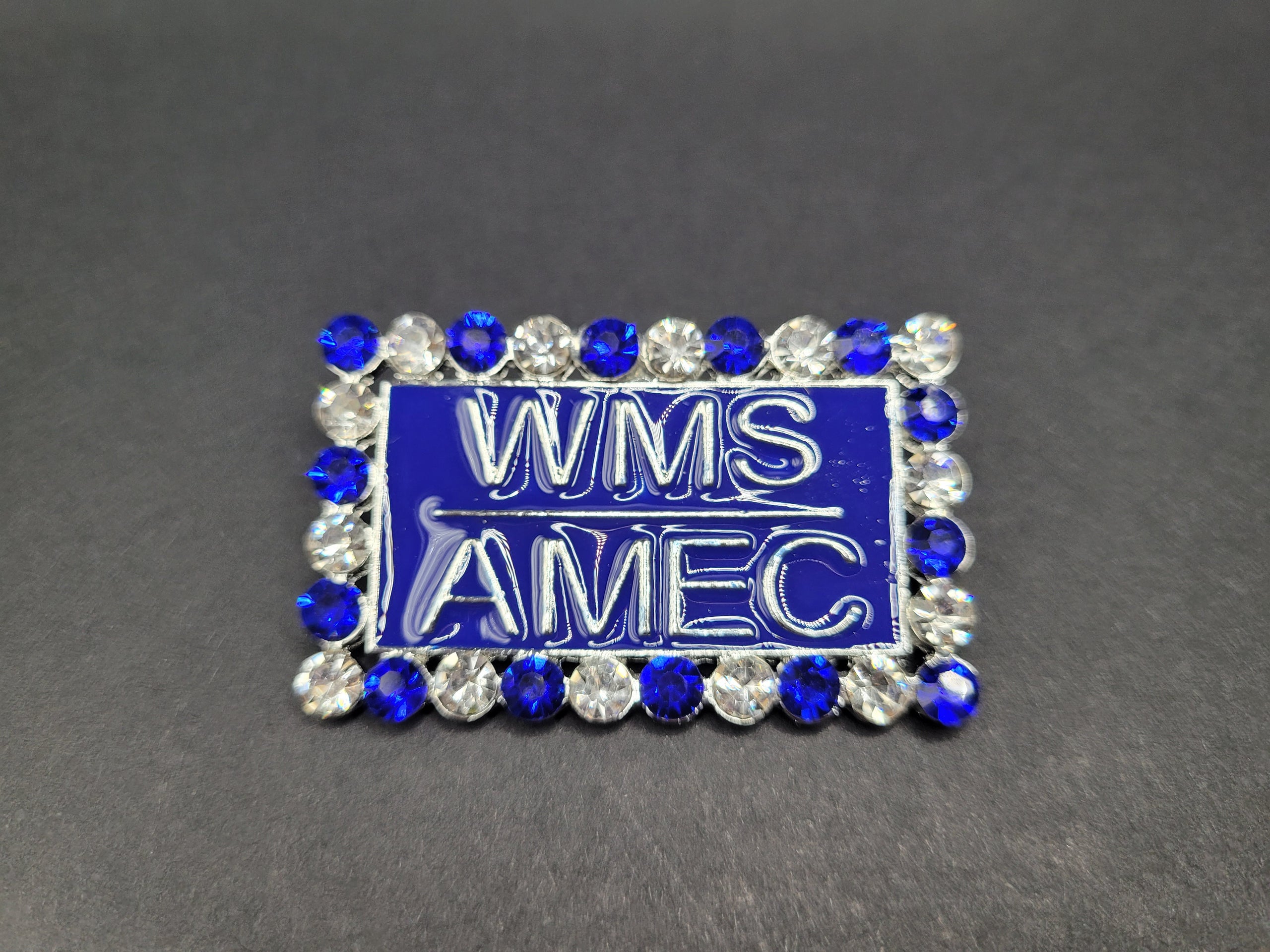 WMS AMEC Blue/White Rectangle Pin | WMS-AMEC Branding Boutique